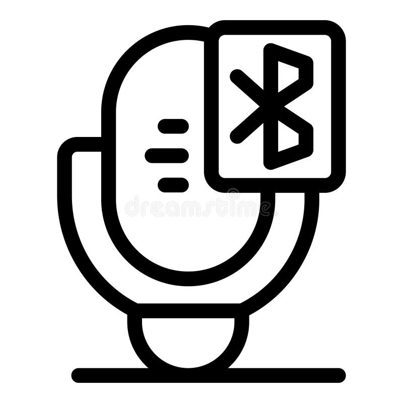 Microphone with Bluetooth Symbol Connecting To Device Stock Vector ...