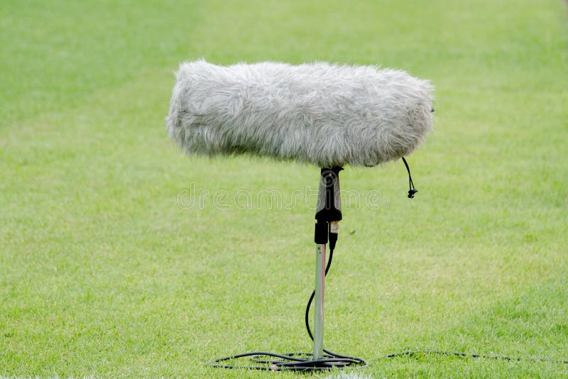 Microphone Boom at a Football Stadium Stock Photo - Image of commenting ...