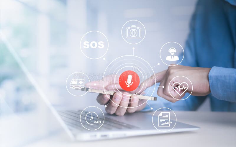 Microphone Button on Virtual Screen. Blog Blog Speak Talk Advertising ...