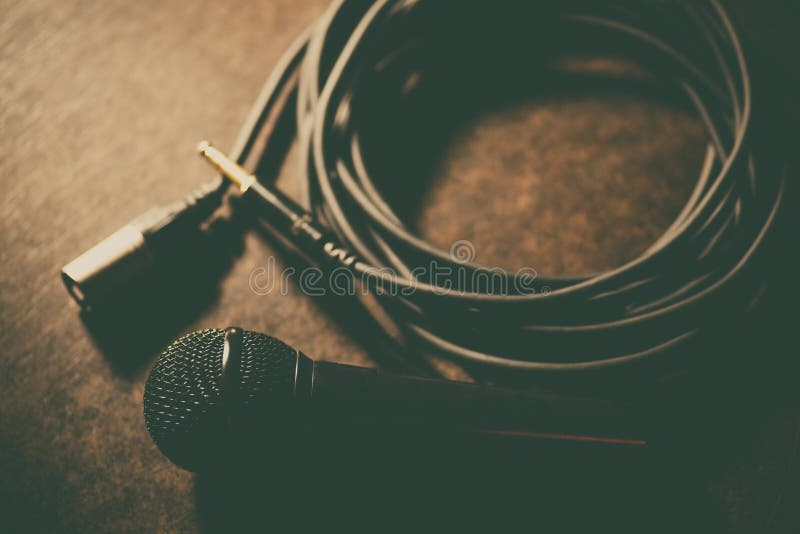 Microphone and cables stock photo. Image of musical, desk - 85057172