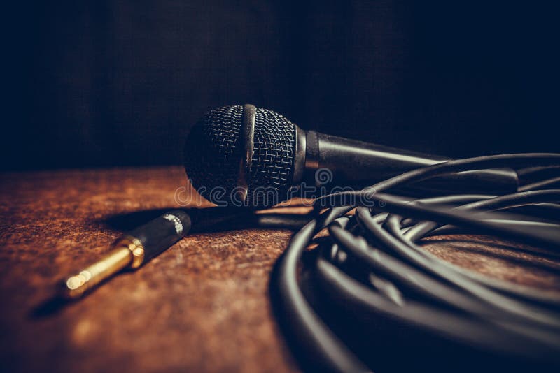 Microphone and cables stock image. Image of microphone - 85075475