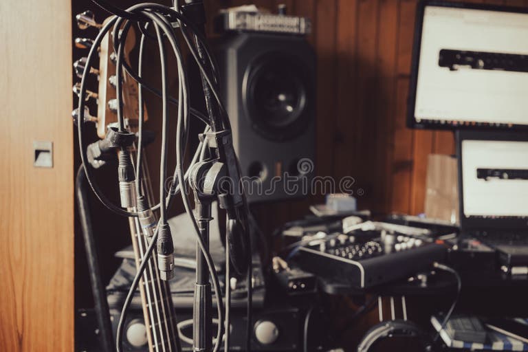 Microphone Cables on the Stand Stock Image - Image of speech ...