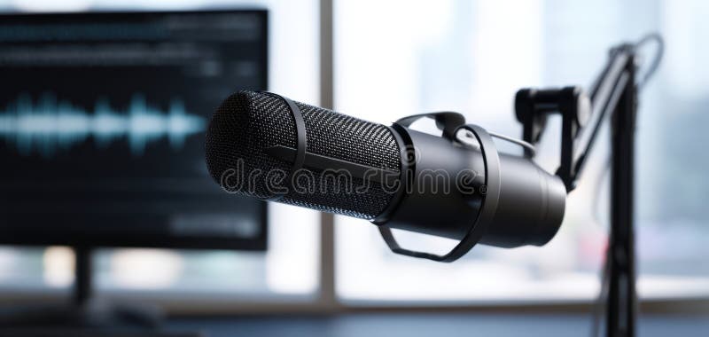 The Microphone Capturing Clear Audio in a Modern Recording Studio ...