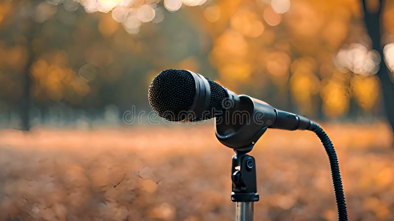 Microphone Capturing Harmonious Sounds of Nature Stock Video - Video of ...