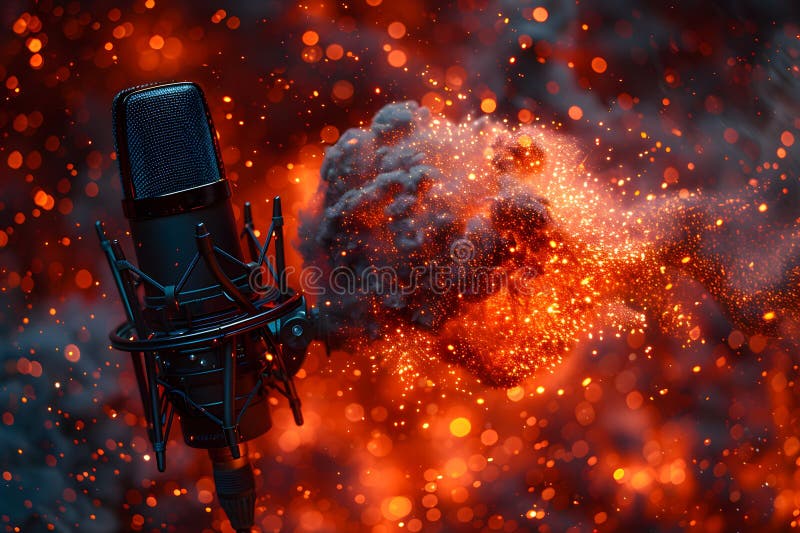 Microphone Capturing Large Explosion Generative AI Stock Illustration ...