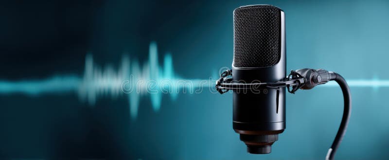 The Microphone Capturing Sound Waves in a Dynamic Audio Recording ...