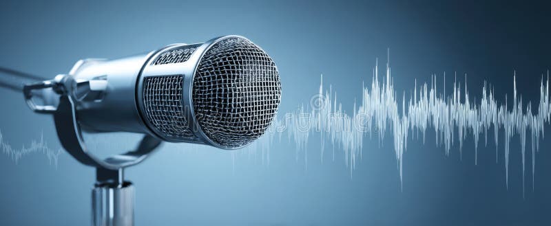 The Microphone Capturing Sound Waves in a Recording Studio Setting..AI ...