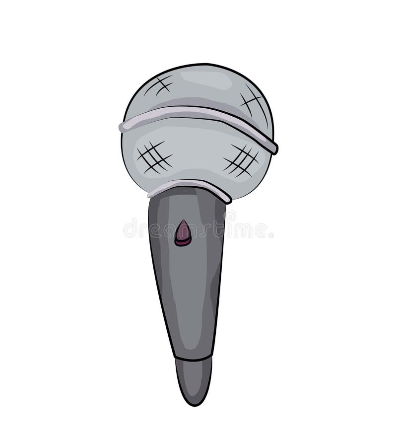 Sad microphone cartoon stock illustration. Illustration of isolated ...