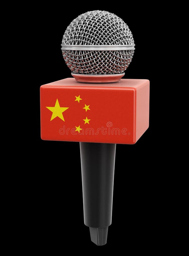 Microphone with Chinese Flag. Image with Clipping Path Stock ...