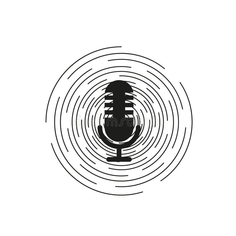 Microphone Circle in Line Art Style. Vector Illustration Stock Vector ...