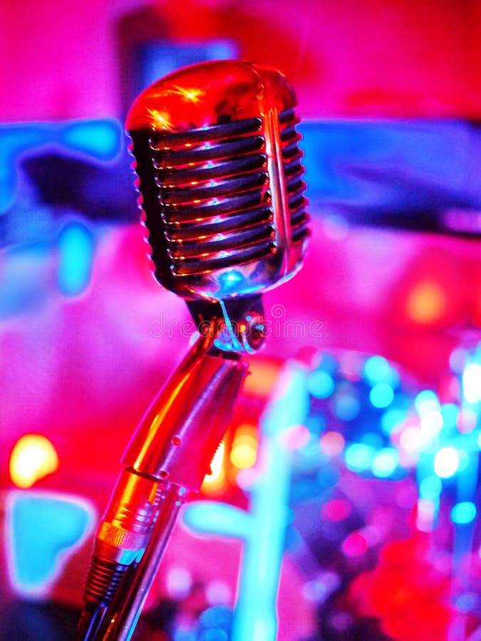 Retro Microphone Jazz Club stock image. Image of club - 42016957