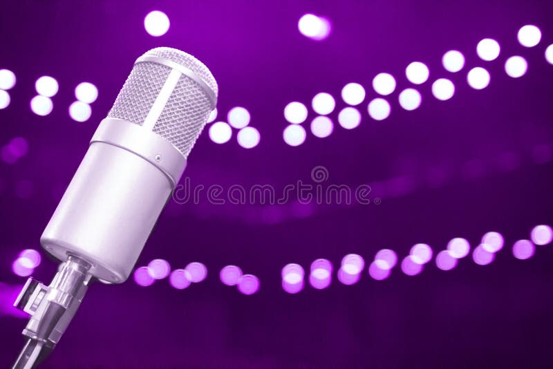 Microphone Close Up in Concert Hall Stock Photo - Image of concert ...