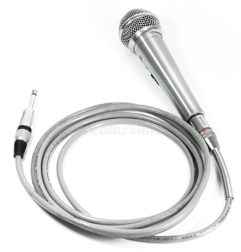 Microphone White Background in Studio Stock Photo - Image of interview ...