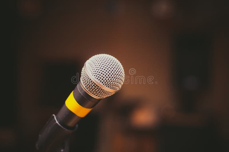 Interview with microphone stock image. Image of white - 10052725