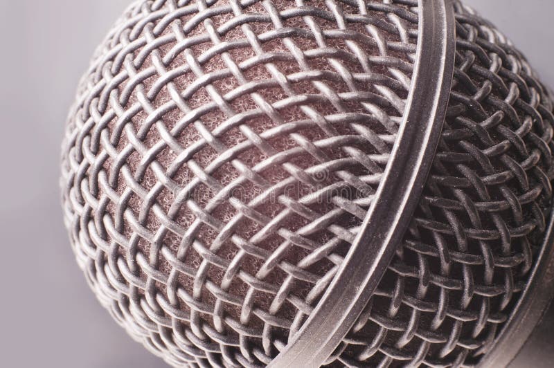 Metallic Texture Of Microphone Head Stock Image - Image of voice, gray ...