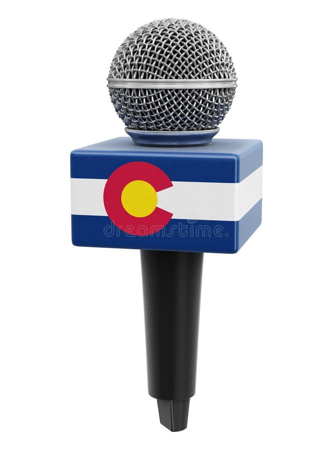 Microphone and Colorado Flag. Image with Clipping Path Stock ...