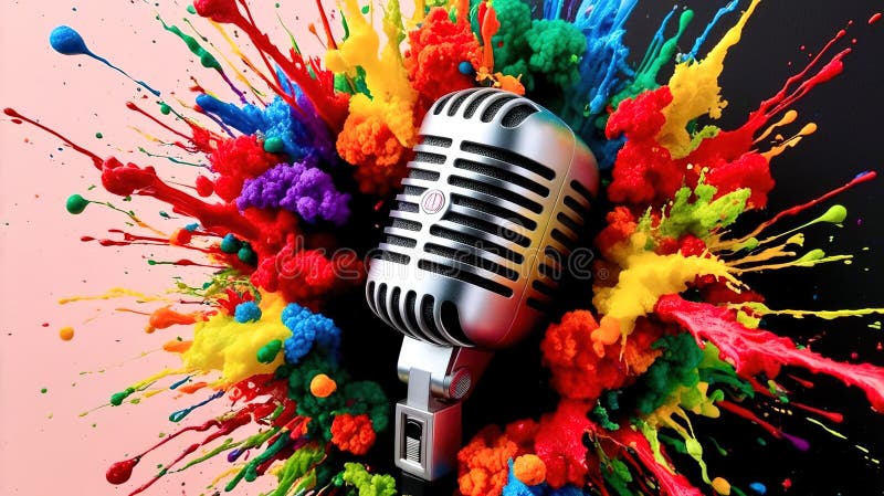 Microphone Colorful Explosion Stock Photo - Image of propaganda, scream ...