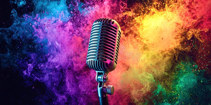 Microphone Colorful Explosion Stock Image - Image of abstract, colorful ...
