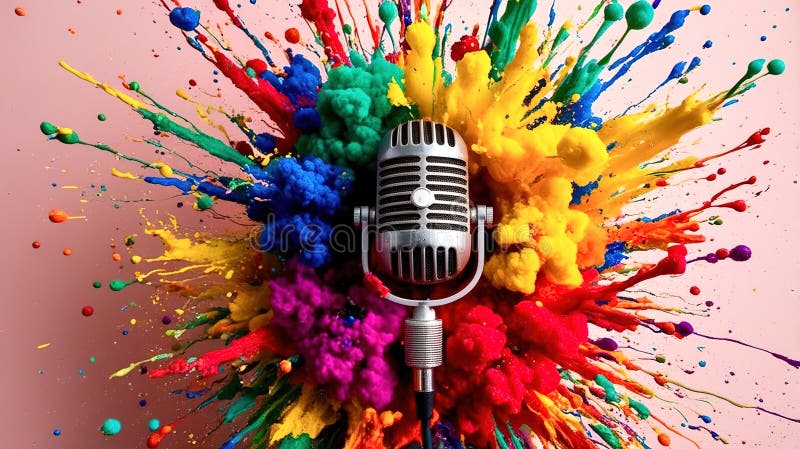 Microphone Colorful Explosion Stock Photo - Image of contemporary ...