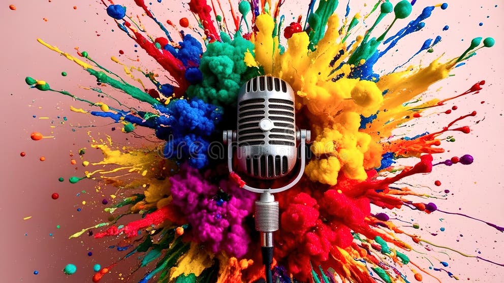 Microphone Colorful Explosion Stock Photo - Image of contemporary ...