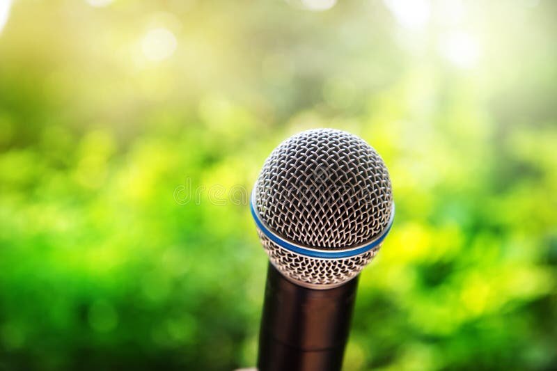 Microphone for Communication Presentation or Singing with Green Stock ...