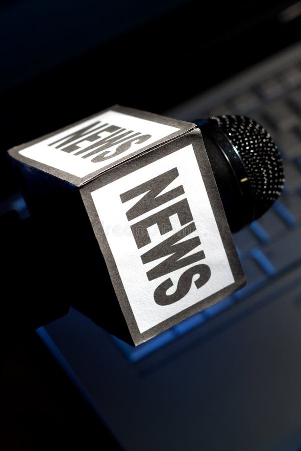 News Microphone on-Air Vertical Stock Photo - Image of studio, glowing ...