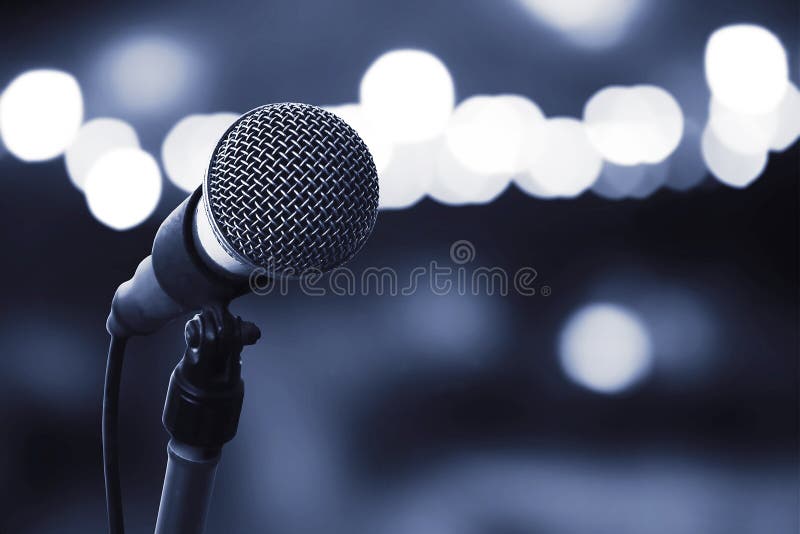Microphone in concert stock image. Image of public, technology - 183531791