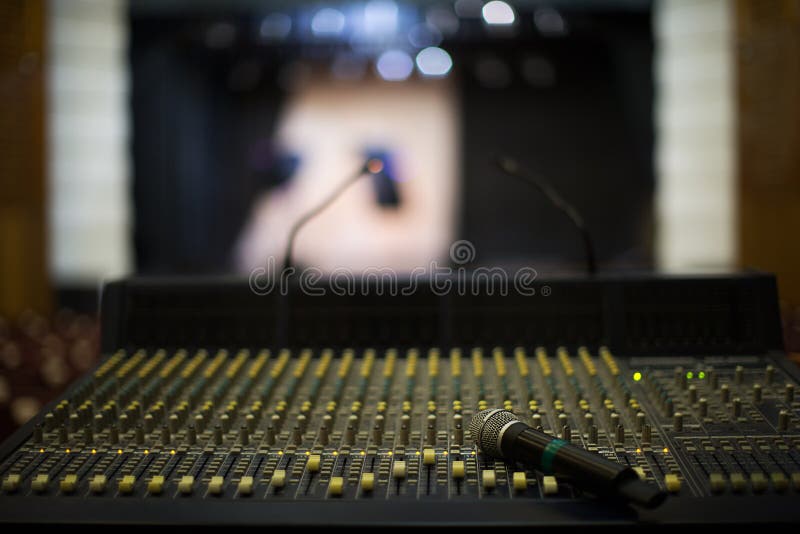 Remote Control Light with a Microphone in Front of the Scene. Stock ...