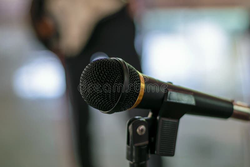 Microphone in concert hall stock image. Image of selective - 69231071