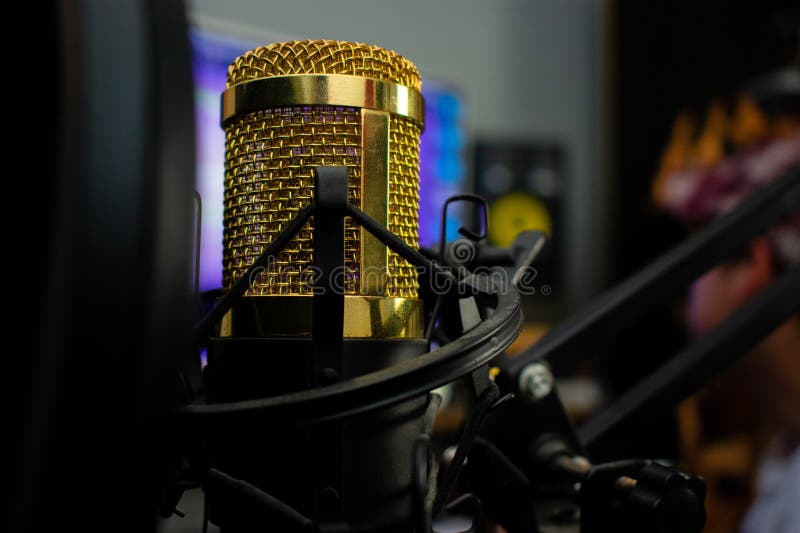 Microphone Condenser with Anti Pop Filter Stock Photo - Image of shock ...