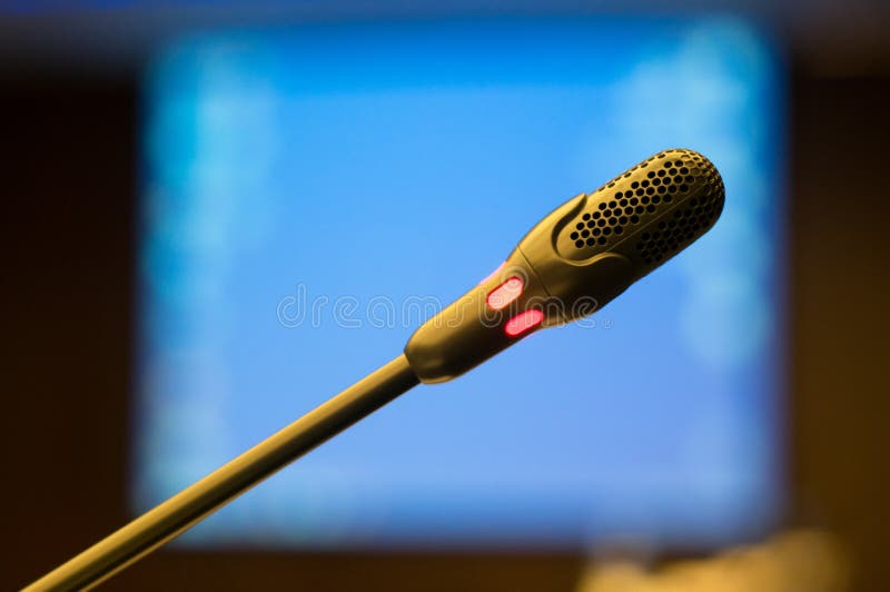 Microphone at the Conference Room Stock Image - Image of congress ...
