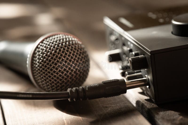 Microphone and Connector for Connection Stock Photo - Image of ...