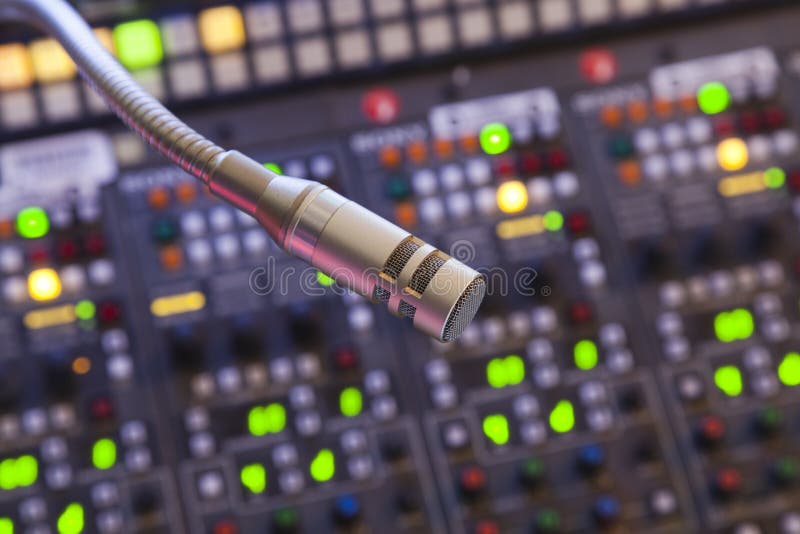 Microphone on the Control Panel Stock Image - Image of panel, record ...