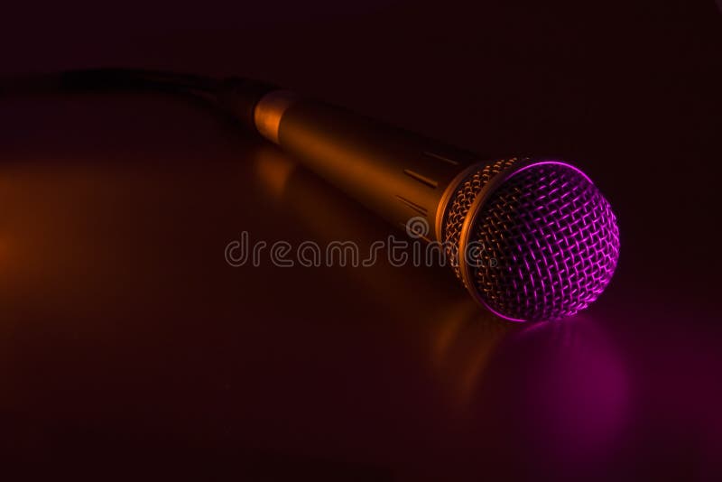 Microphone with cord stock image. Image of black, cord - 11611735