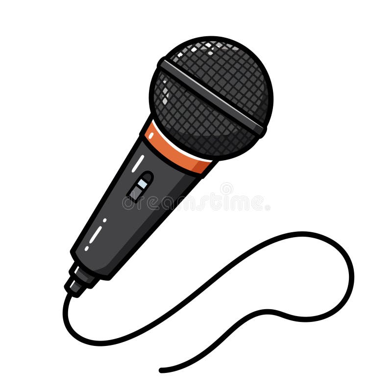 Microphone with Cord Clipart Stock Vector - Illustration of audio ...
