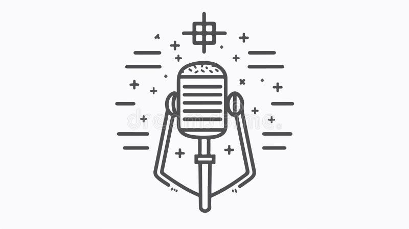 Professional Microphone with Cross Outline Icon Vector Illustration ...