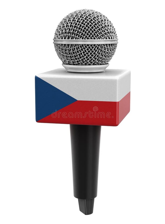 Microphone with Czech Flag. Image with Clipping Path Stock Illustration ...