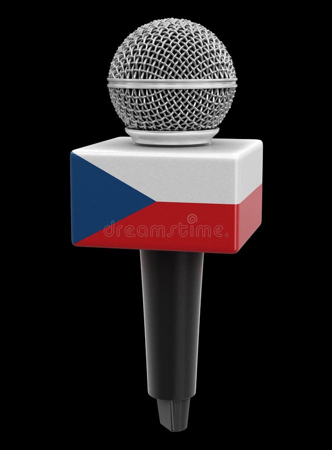 Microphone with Czech Flag. Image with Clipping Path Stock Illustration ...