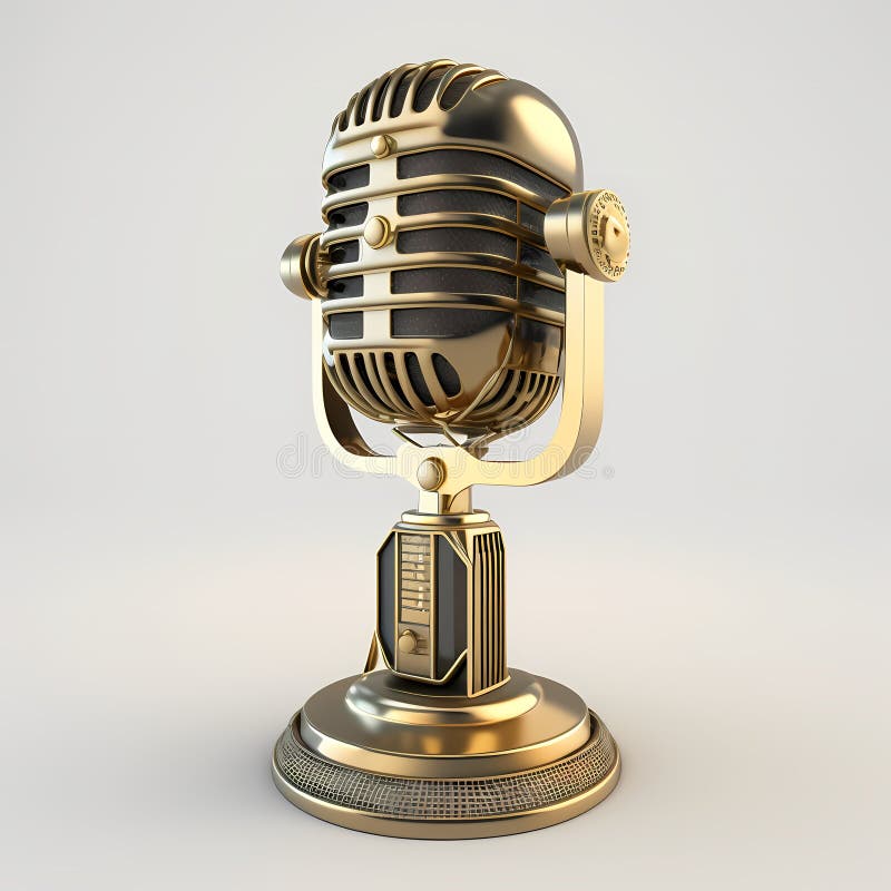 Golden Microphone Trophy Stock Illustrations – 191 Golden Microphone ...