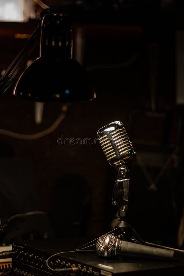 Microphone in Recording Studio Stock Image - Image of knob, buttons ...