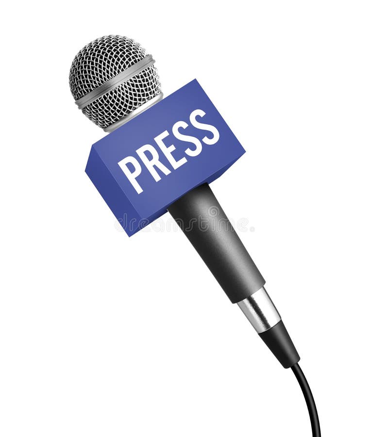 Microphone De Presse Sur Le Blanc Image stock - Image du transmission ...