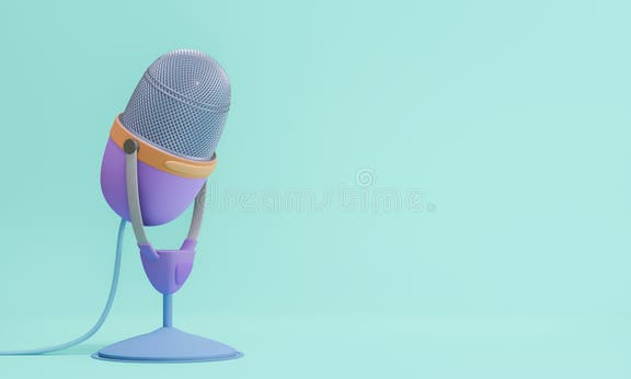 Microphone Desktop 3D with Bright Colors. the Bright Colored Microphone ...