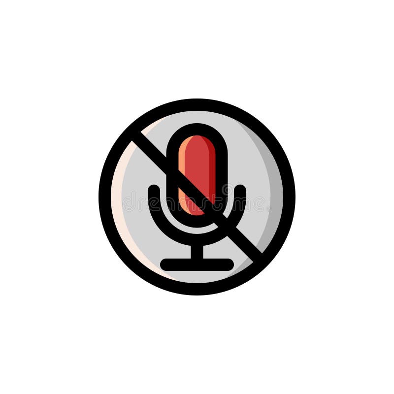 Microphone Disable Icon stock vector. Illustration of microphone ...