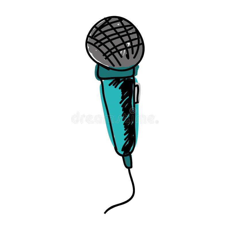 Microphone Drawing Icon Image Stock Vector - Illustration of single ...