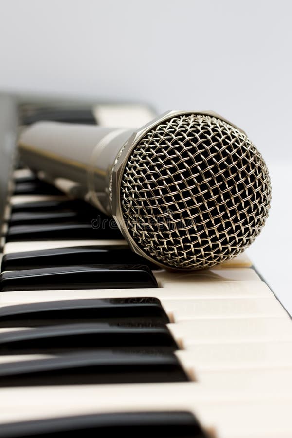 Microphone and Electronic Keyboard Stock Photo - Image of concert ...