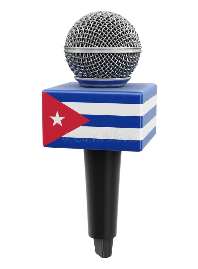 Microphone Et Drapeau Cubain Image Avec Le Chemin D'extraction ...