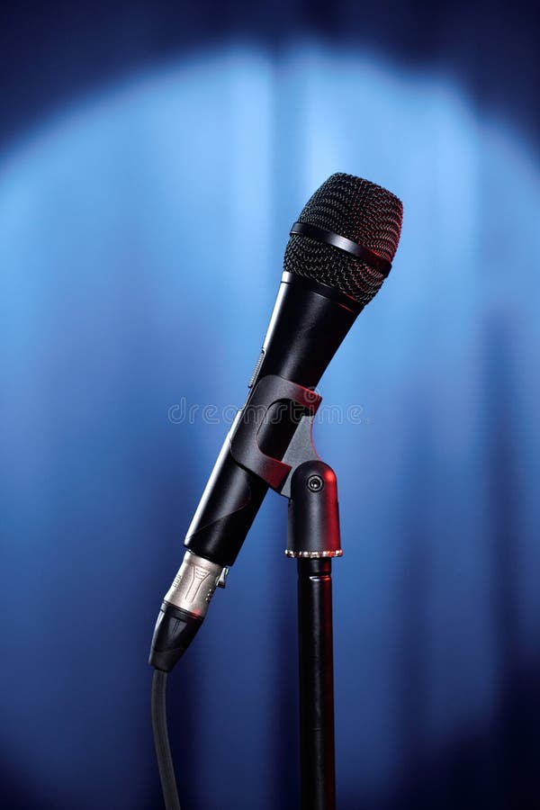 Microphone of Evening Show Presenter Stock Image - Image of presenter ...