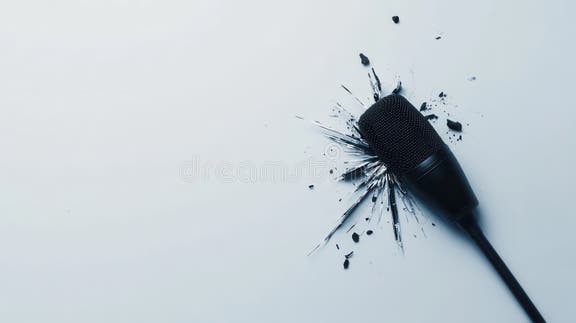 Microphone Exploding with Dramatic Energy Stock Image - Image of bold ...