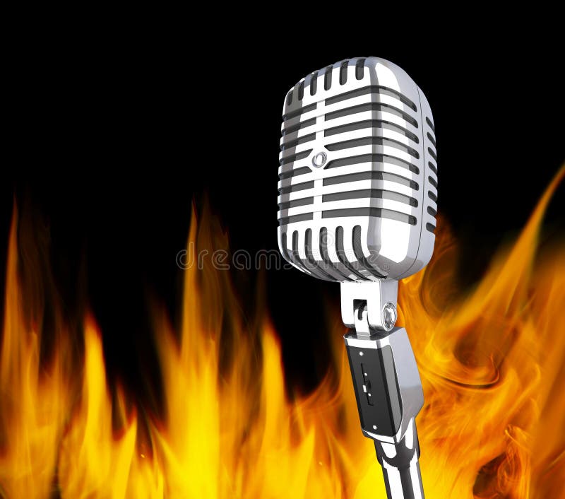 Microphone & fire stock illustration. Illustration of firewall - 16019915