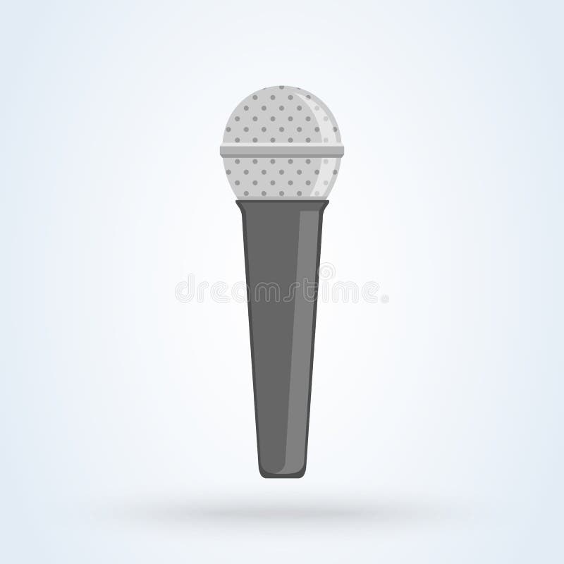 Microphone Flat Design. Simple Vector Modern Icon Illustration Stock ...